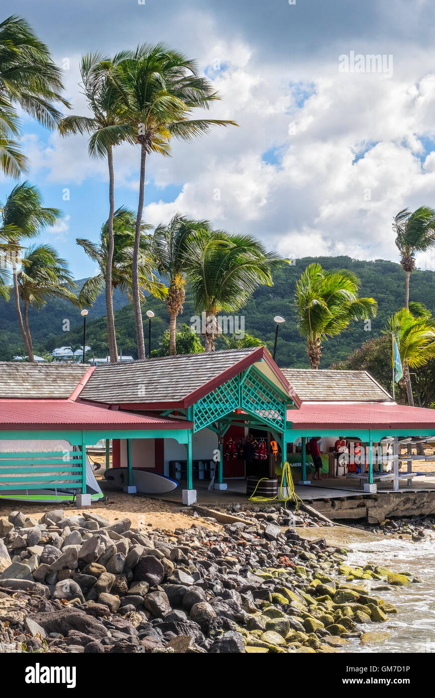 Building On The beach Guadeloupe West Indies Stock Photo - Alamy