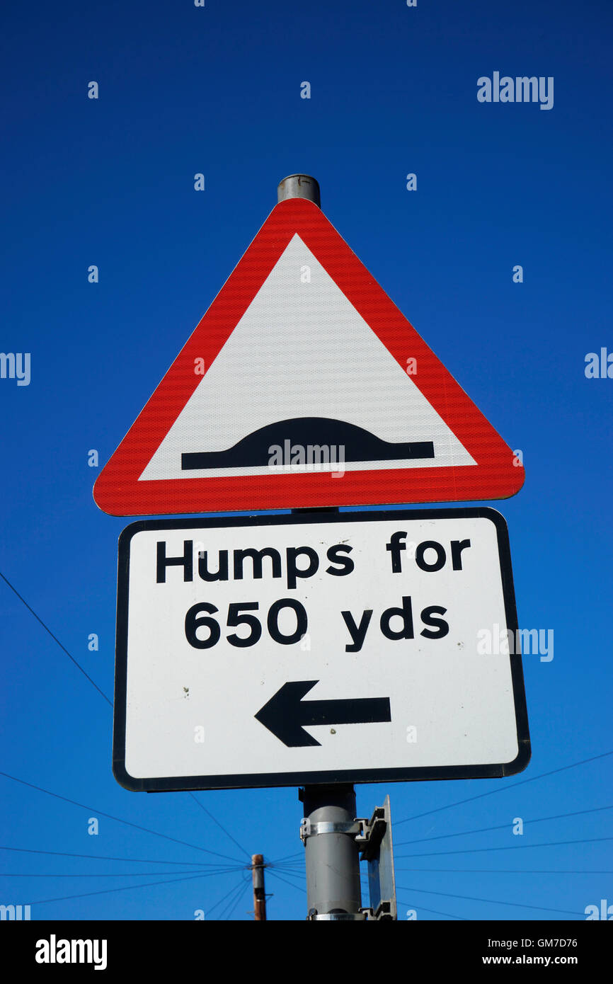 UK, Road Traffic Sign, humps ahead Stock Photo - Alamy
