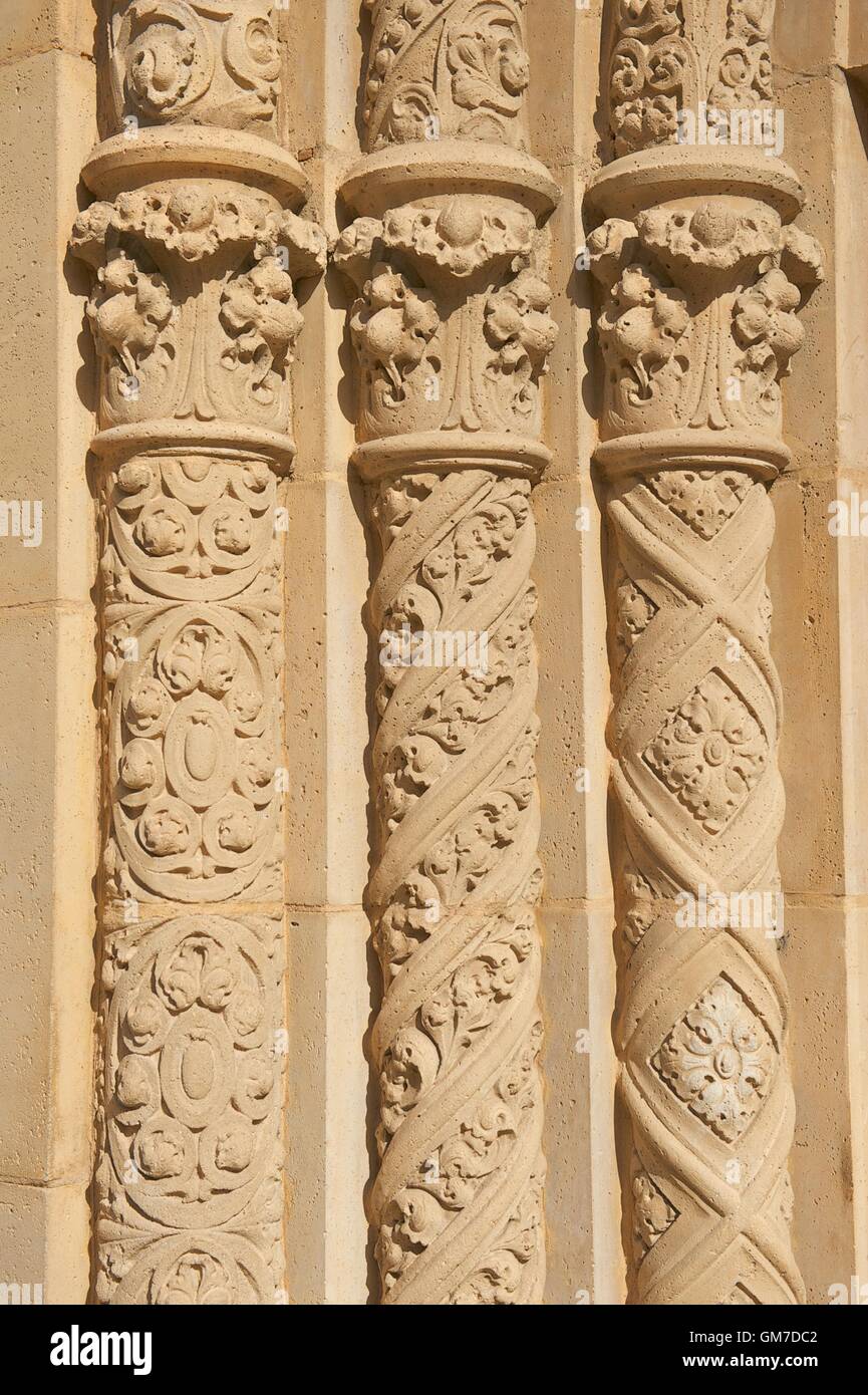 Three Ornate Circular Pillars Made of Stucco Stock Photo - Alamy