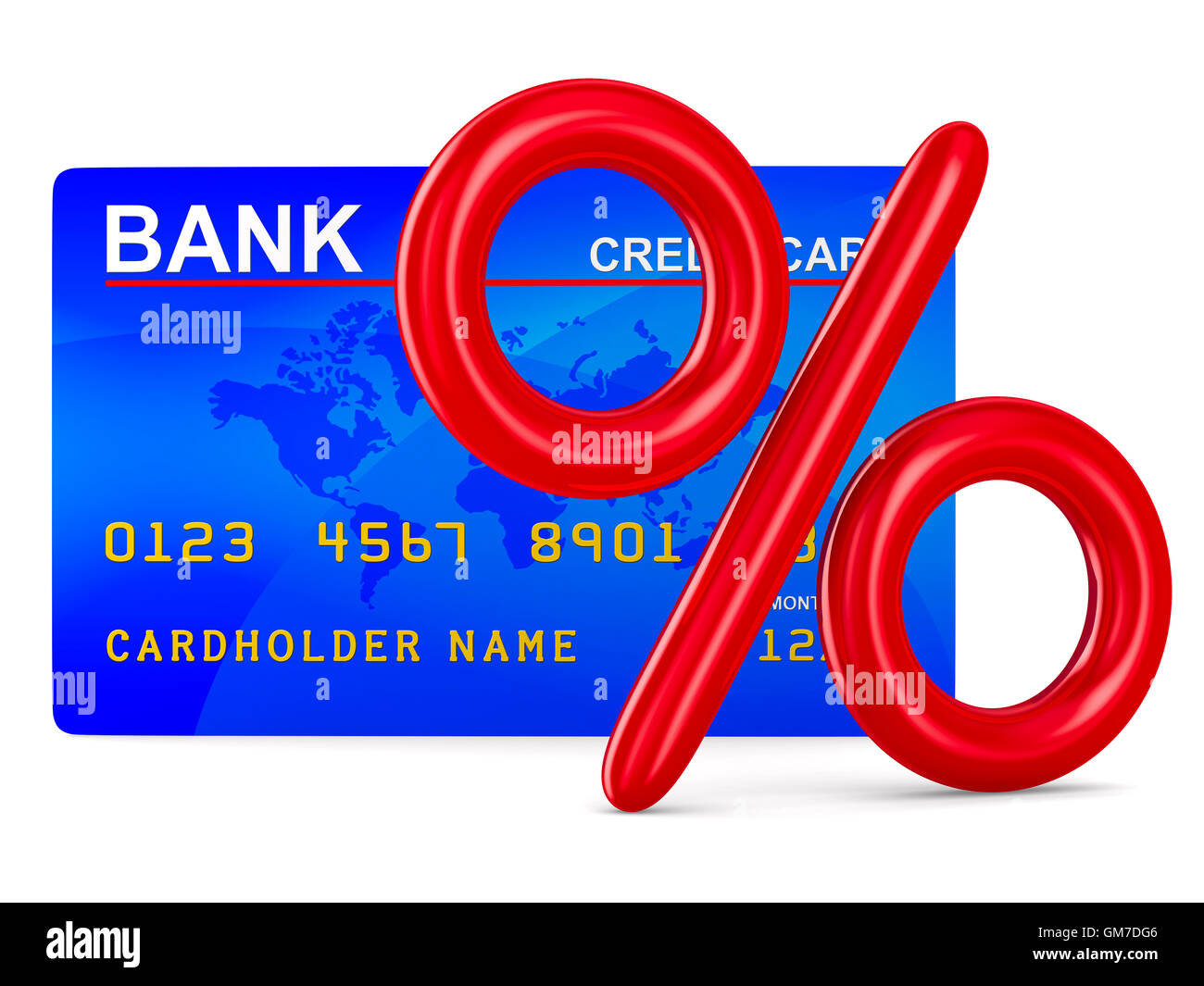 credit card and percent. Isolated 3D image Stock Photo - Alamy