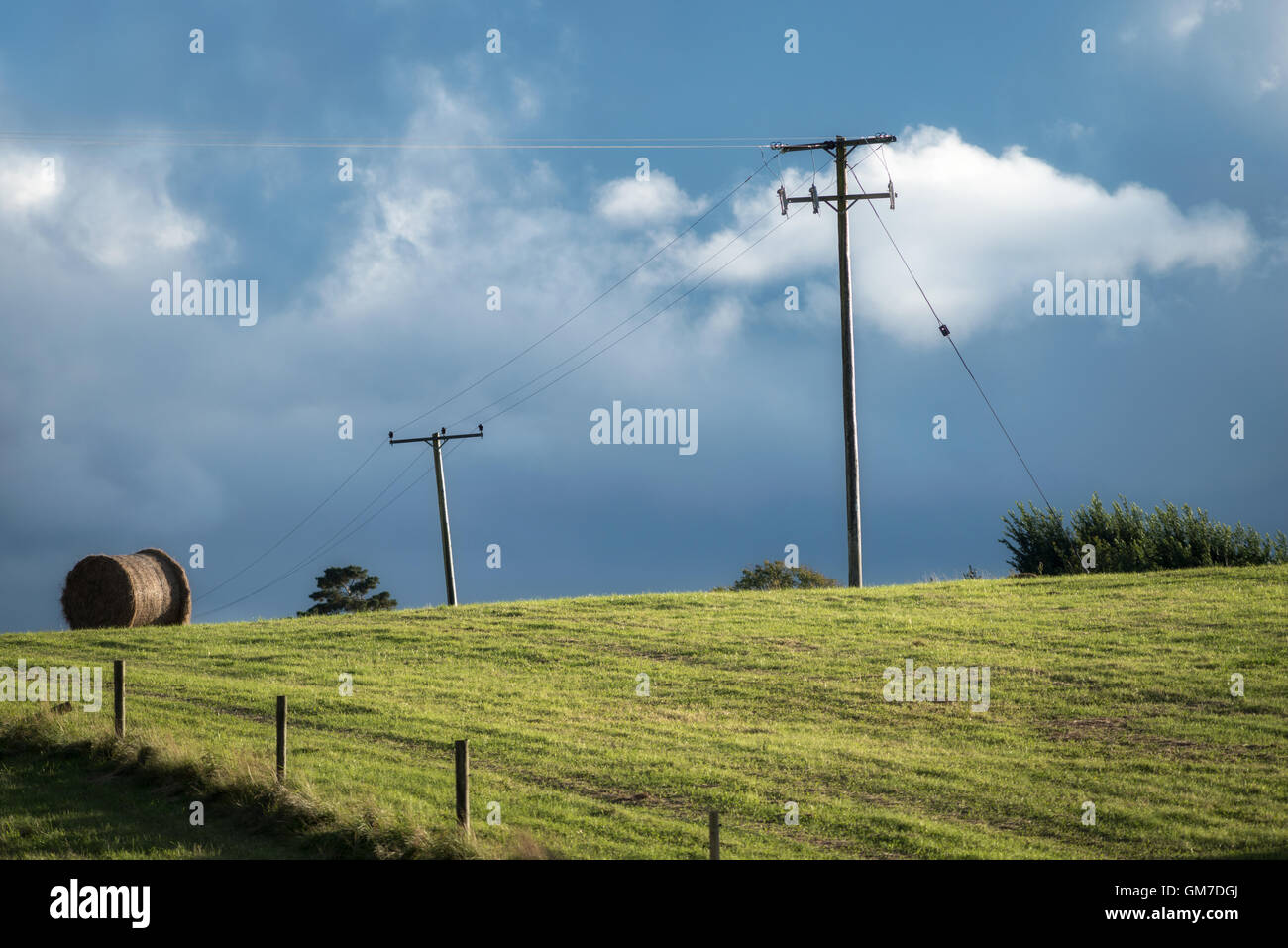 Rural Autumn scenery Ireland countryside and hay bale in Killarney ...