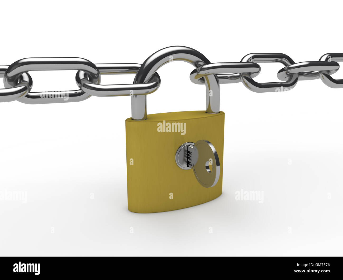 3d chain padlock key Stock Photo - Alamy