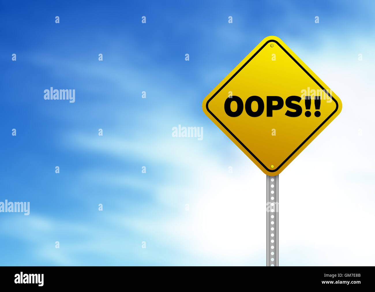 Oops !! Road Sign Stock Photo - Alamy