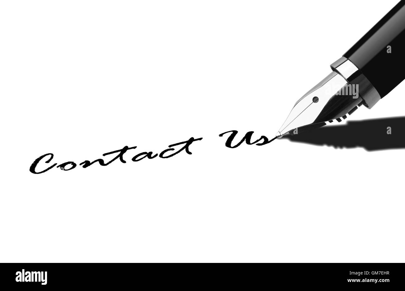 Pen writing Contact Us Stock Photo - Alamy