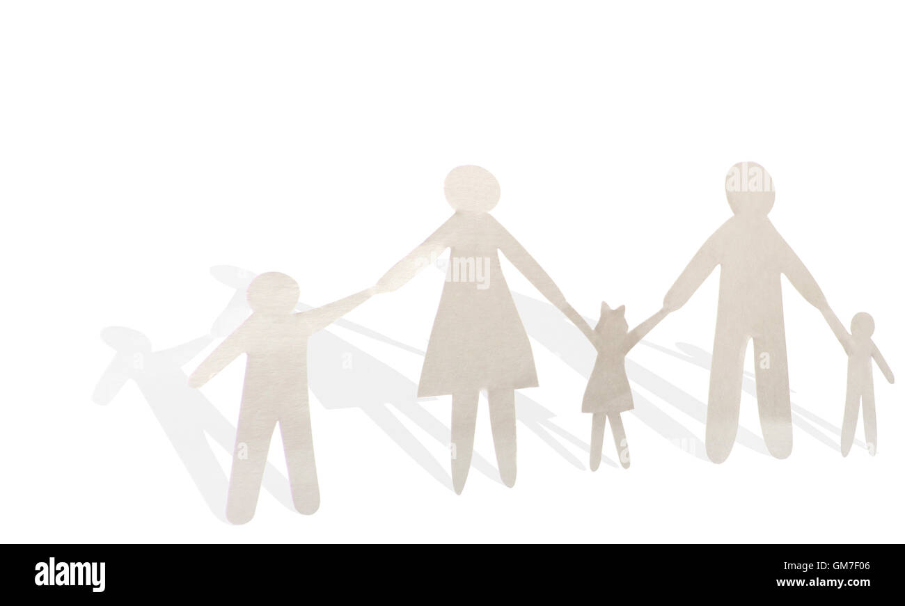 Family paper chain Cut Out Stock Images & Pictures - Alamy