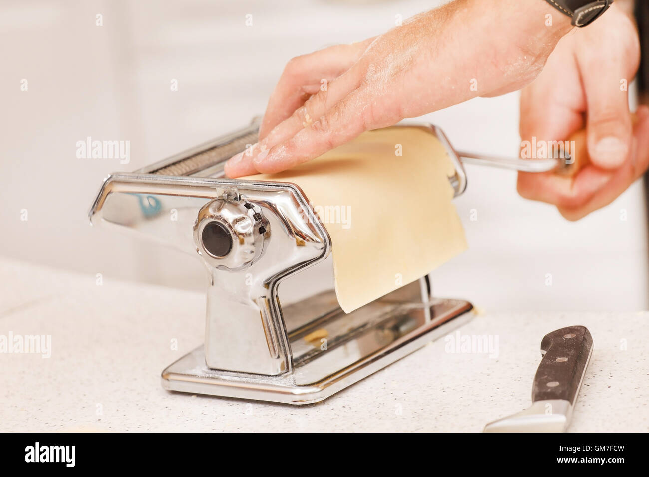chef making pasta Stock Photo - Alamy