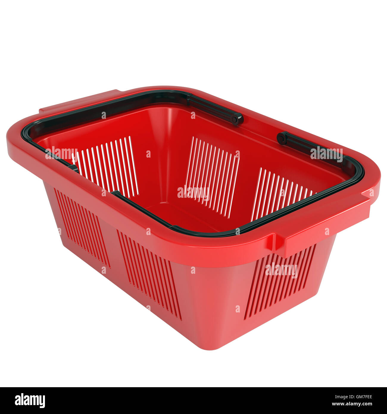 Red shopping basket Stock Photo - Alamy