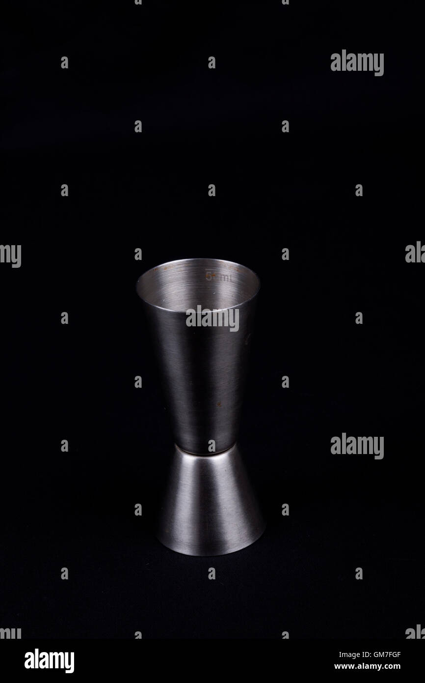 jigger on black background Stock Photo - Alamy
