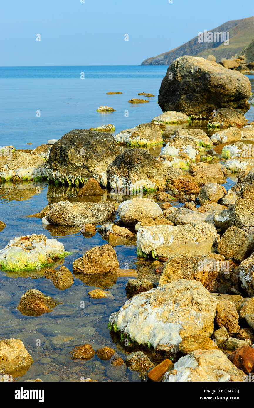 The big stones on sea coast Stock Photo - Alamy