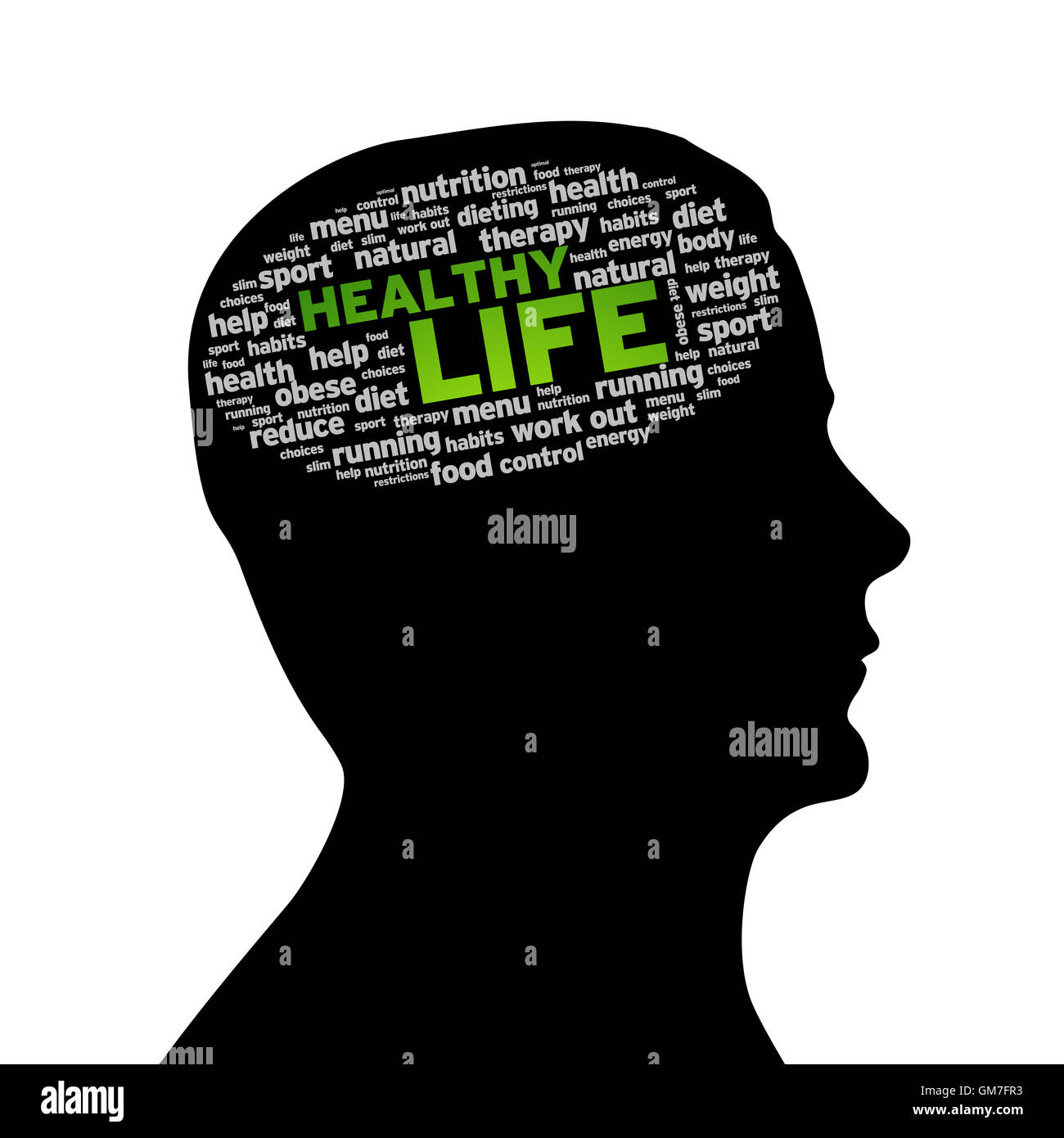 Silhouette head - Healthy Life Stock Photo - Alamy