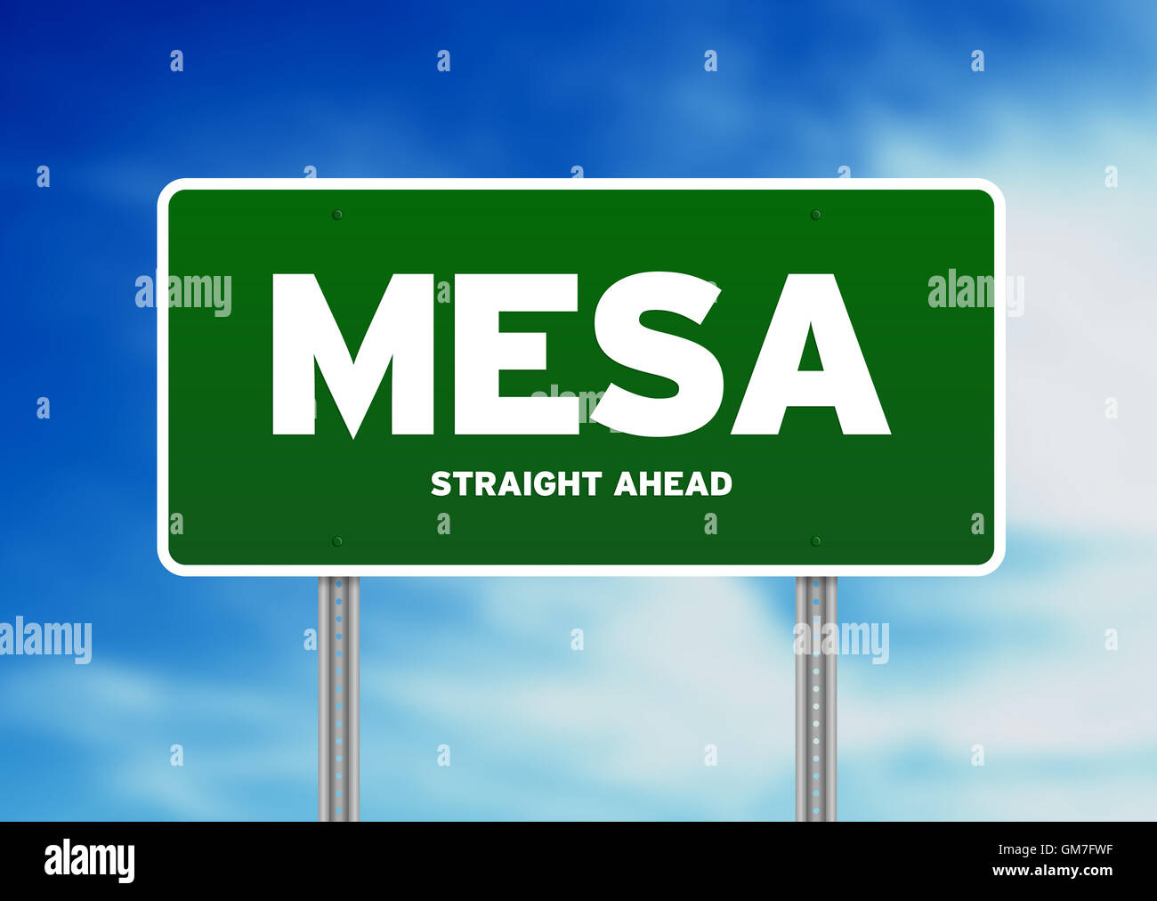 Mesa Highway Sign Stock Photo - Alamy