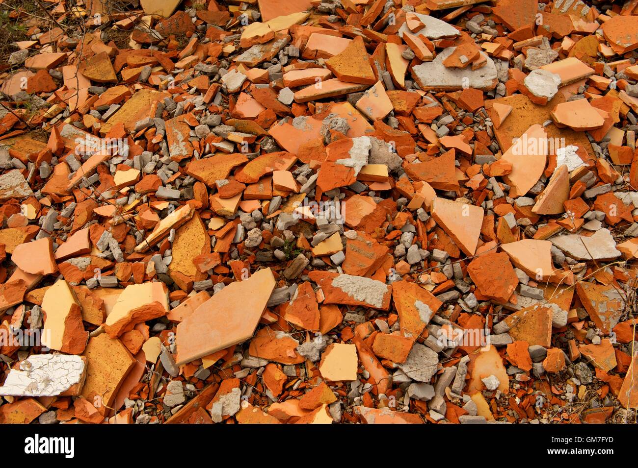 A Pile of Broken Tiles Stock Photo - Alamy