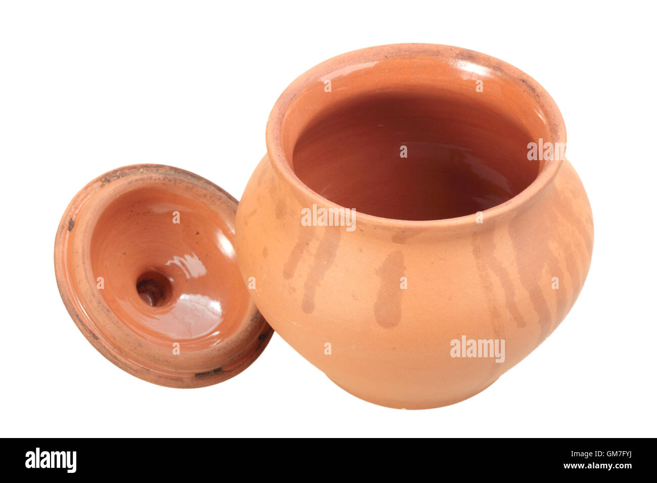 Open clay pot lid isolated Cut Out Stock Images & Pictures - Alamy