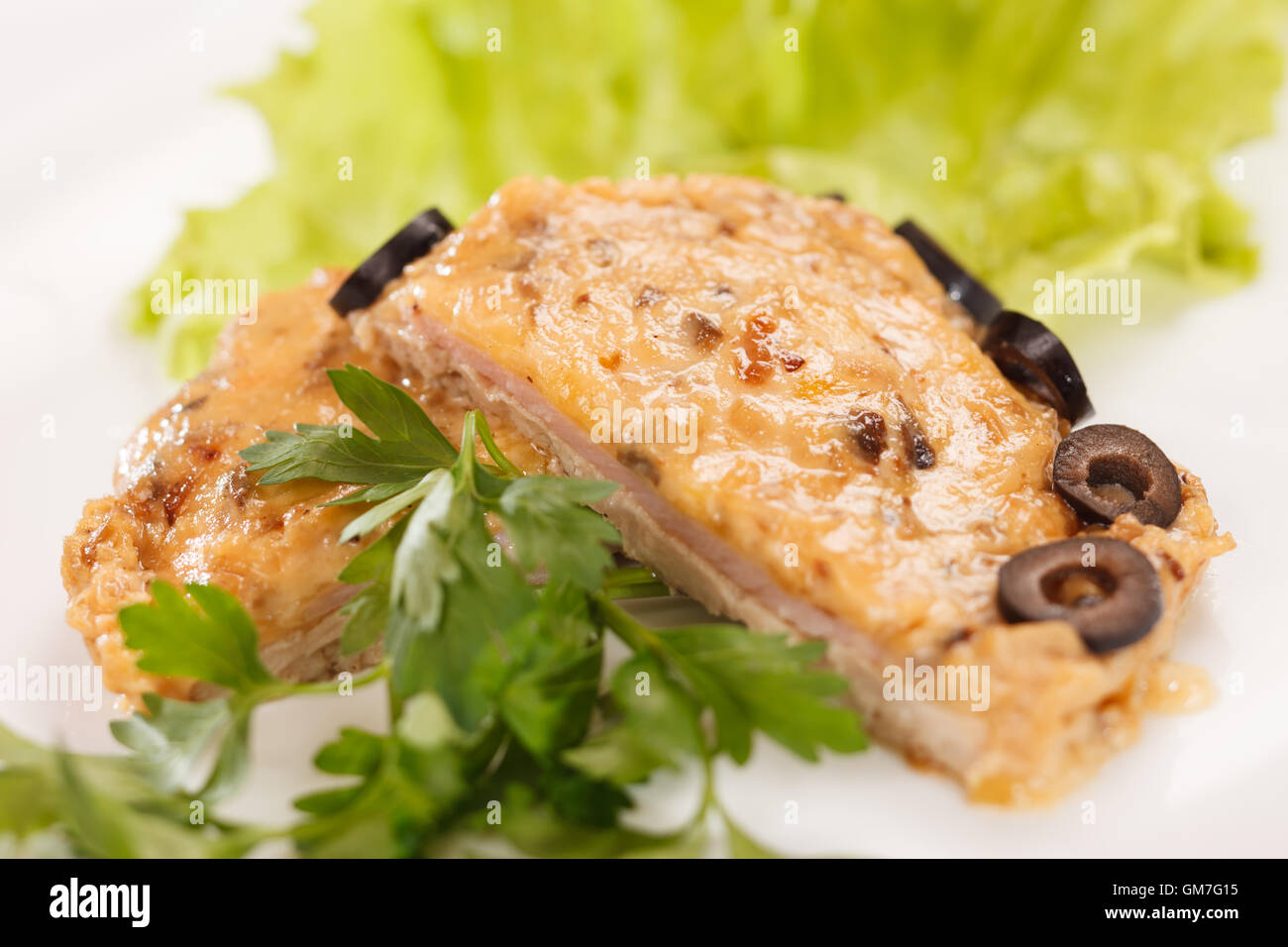 meat with olive Stock Photo - Alamy