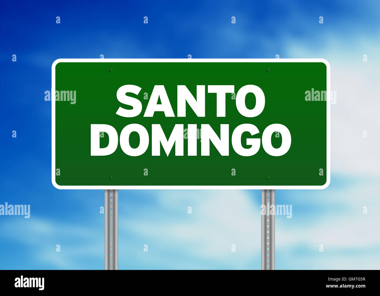 Green Road Sign - Santo Domingo, Dominican Republic Stock Photo - Alamy
