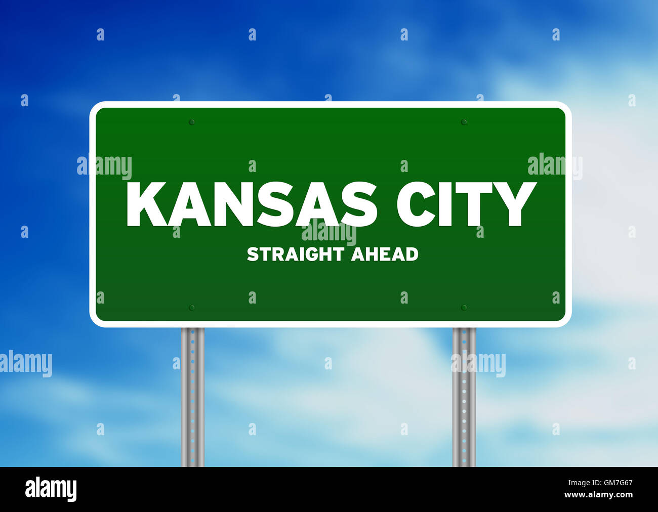 Kansas City Highway Sign Stock Photo - Alamy