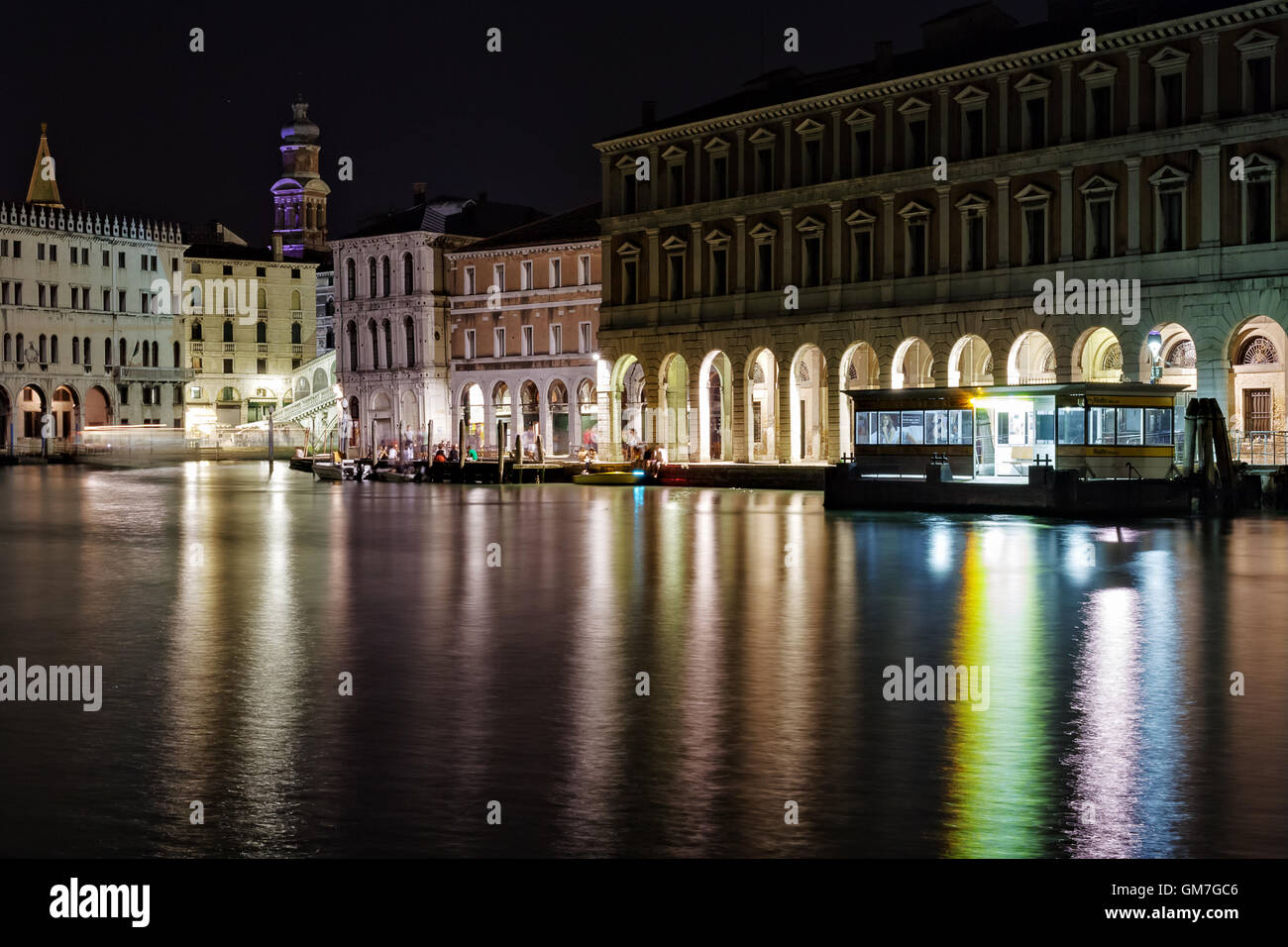 Grand Canal at night, Venice Stock Photo - Alamy