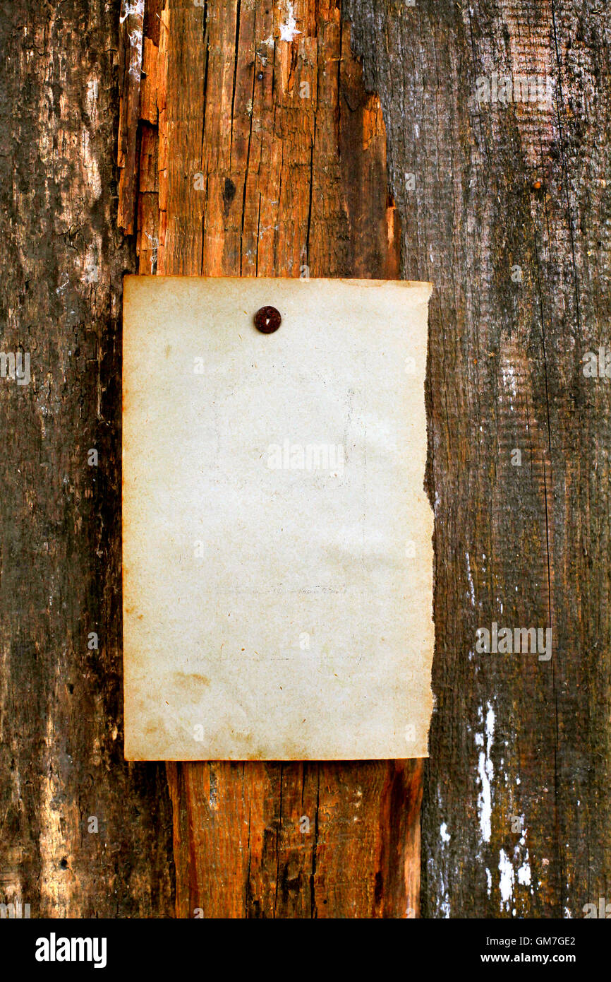blank paper on wooden background Stock Photo - Alamy