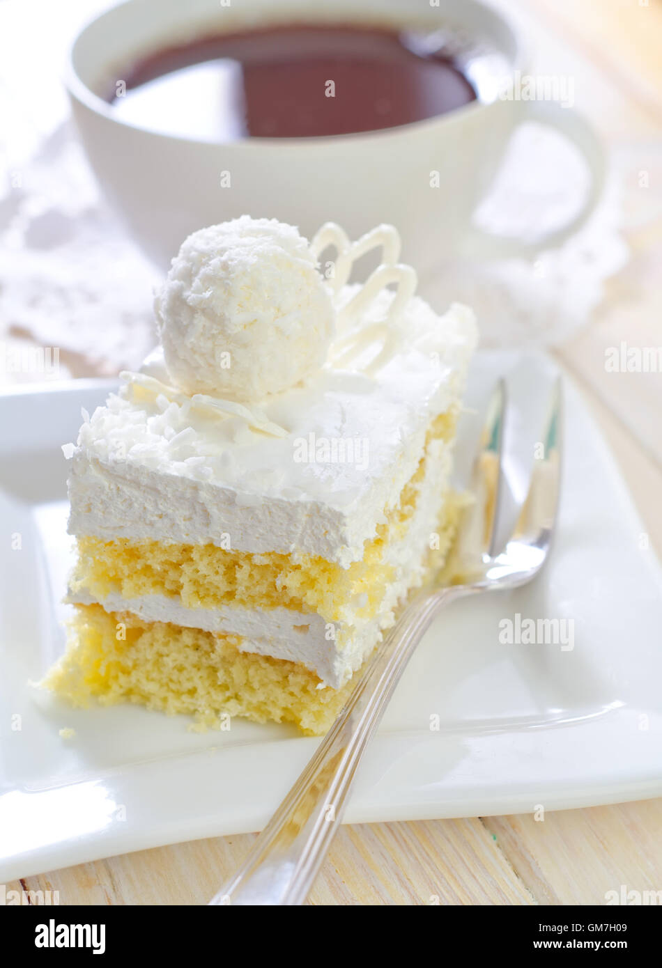 Cake with coffee Stock Photo - Alamy