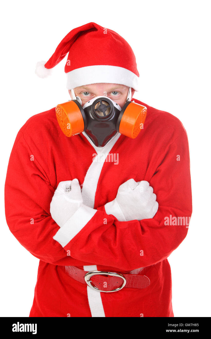 santa claus in gas mask Stock Photo - Alamy