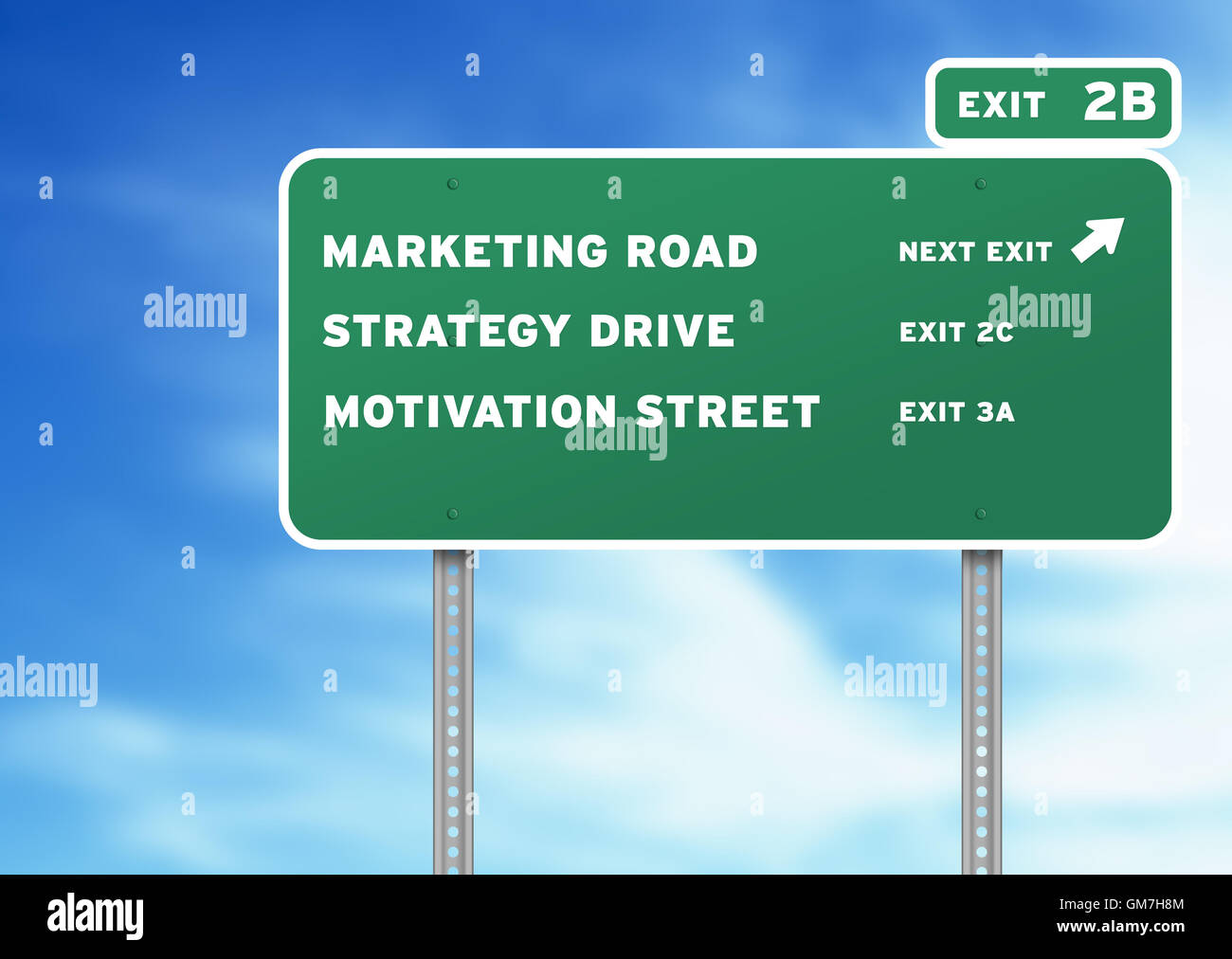 Green Highway Sign Stock Photo - Alamy