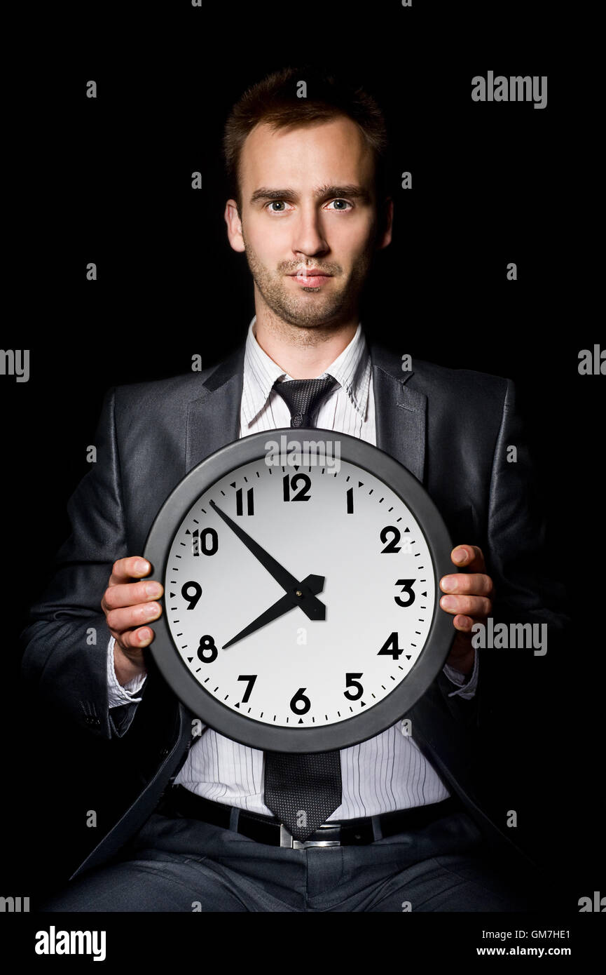 businessman with clock Stock Photo - Alamy