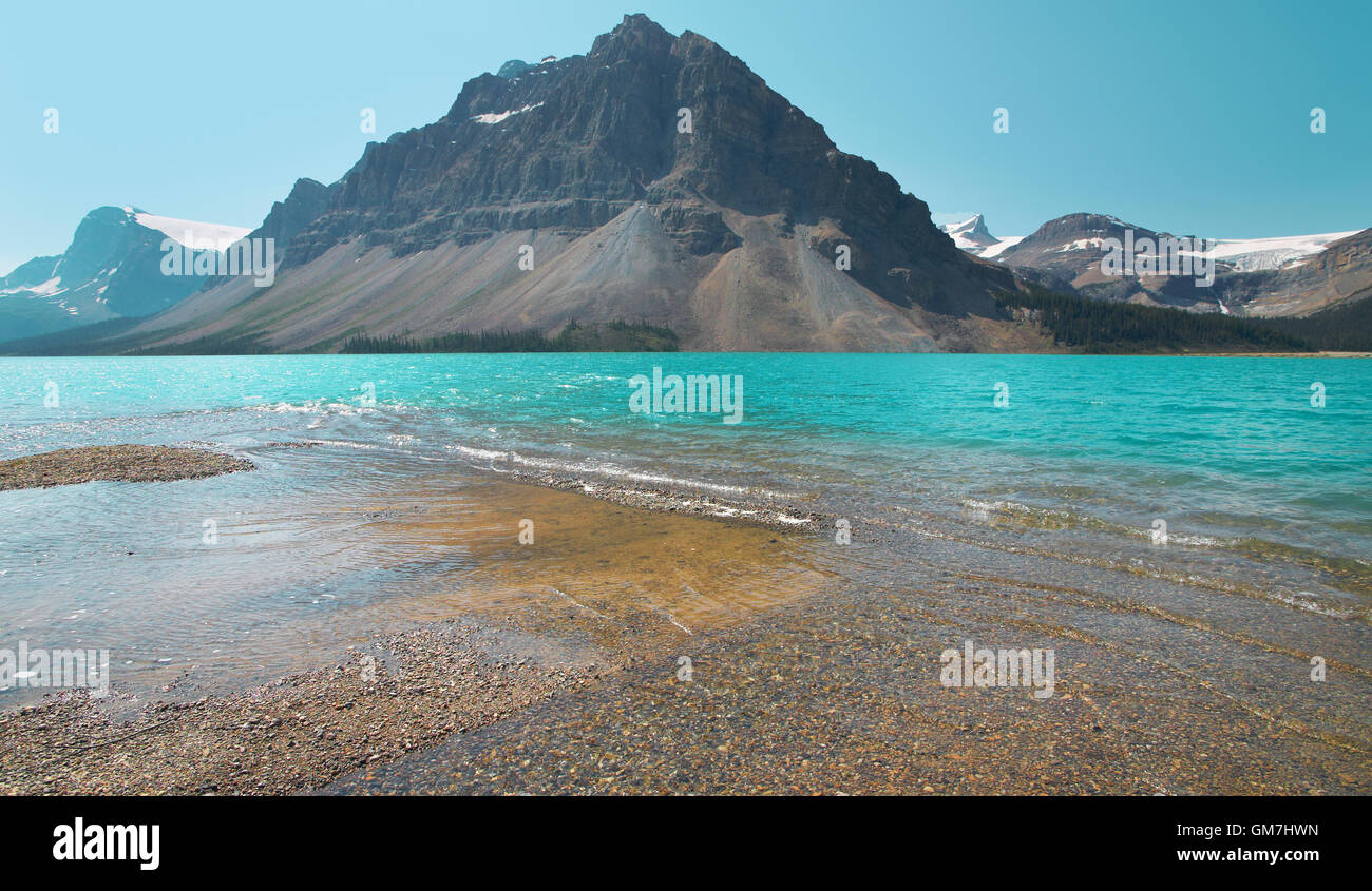 Canadian landscape with Bow lake and forest. Alberta. Canada ...