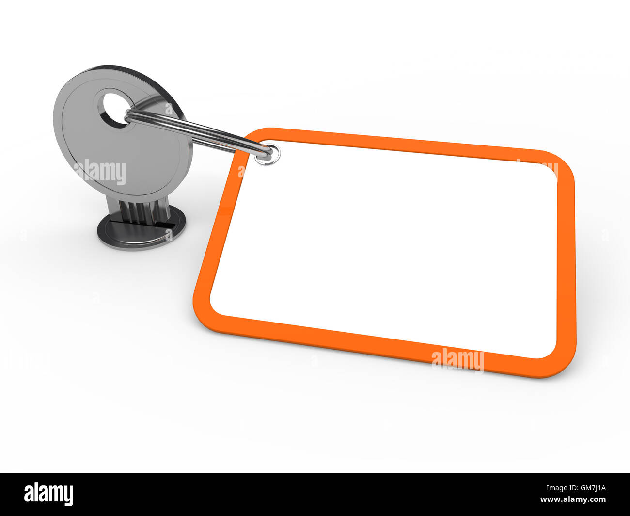 3d key attached orange Stock Photo - Alamy