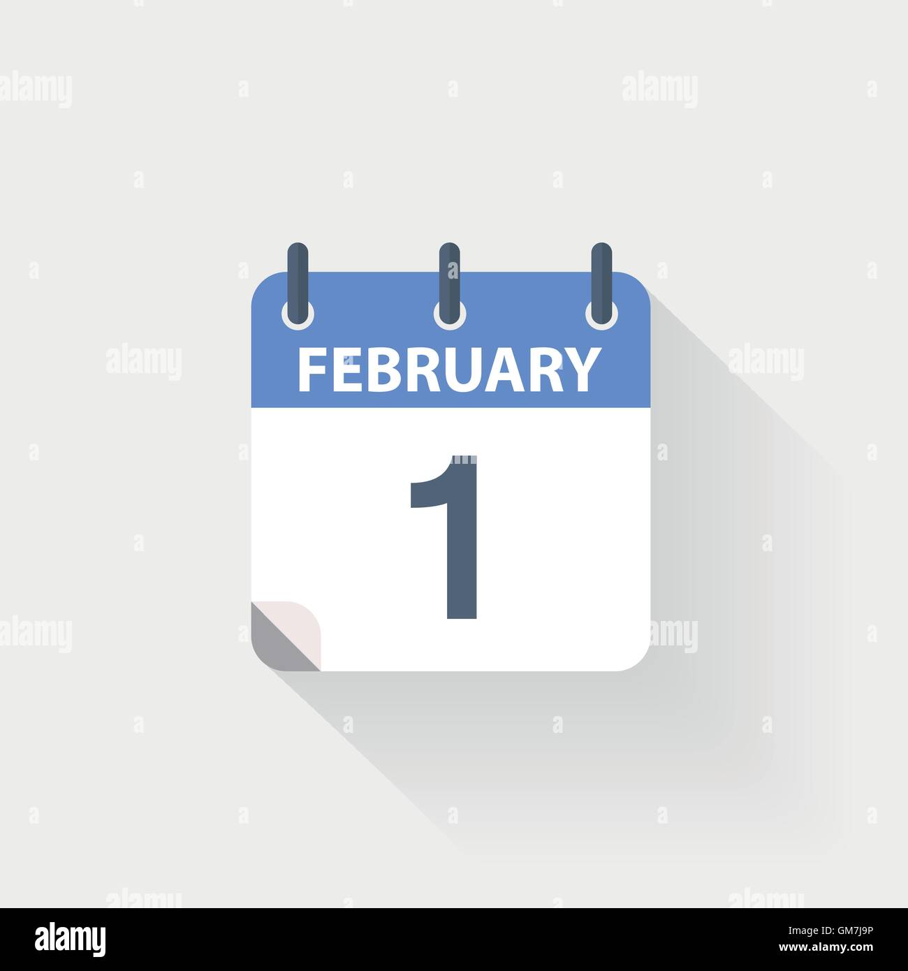 1, calendar, february, icon, day, vector, illustration, month, date ...