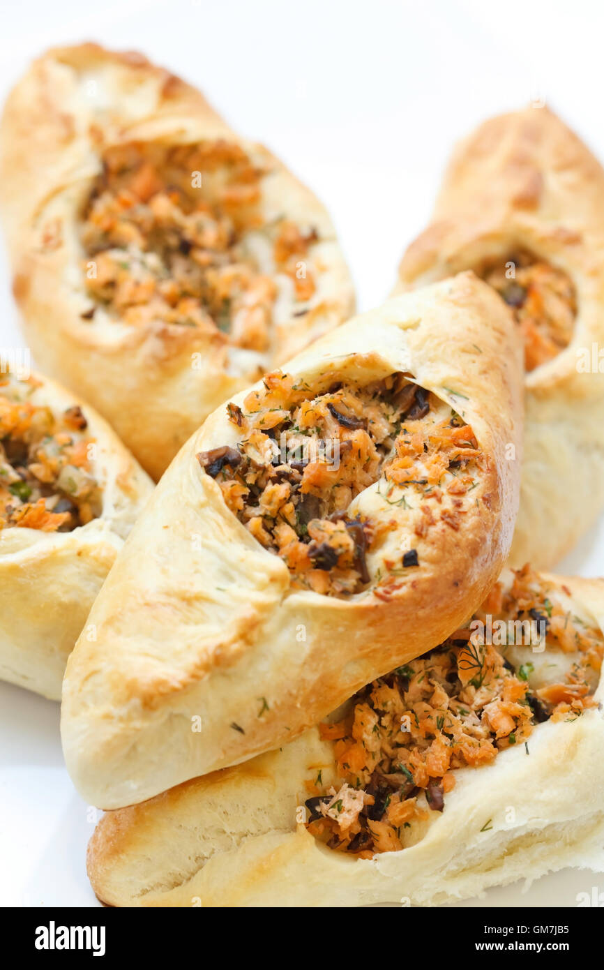 fresh pies with meat Stock Photo - Alamy