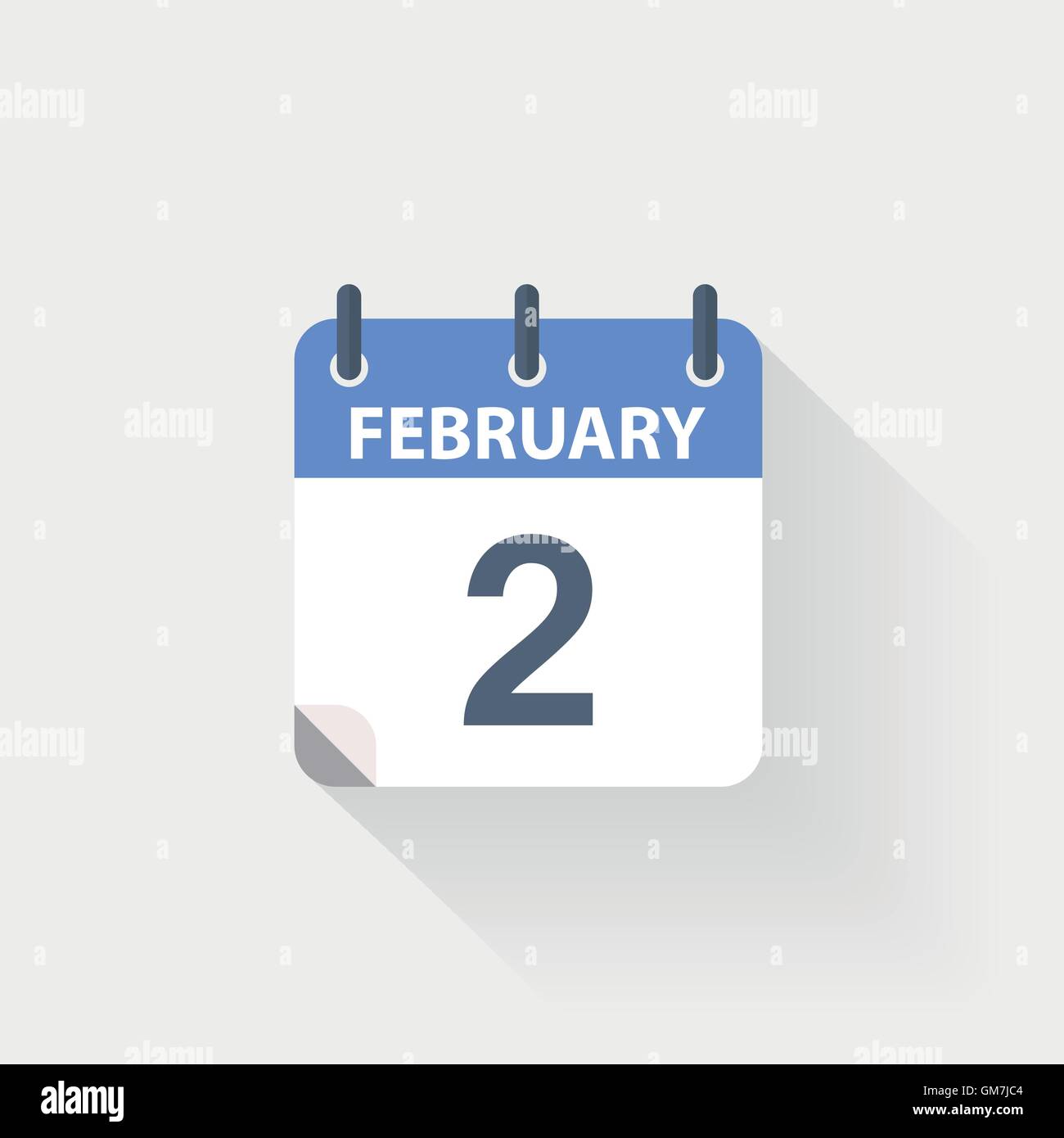 2 february calendar icon on grey background Stock Vector Image & Art ...