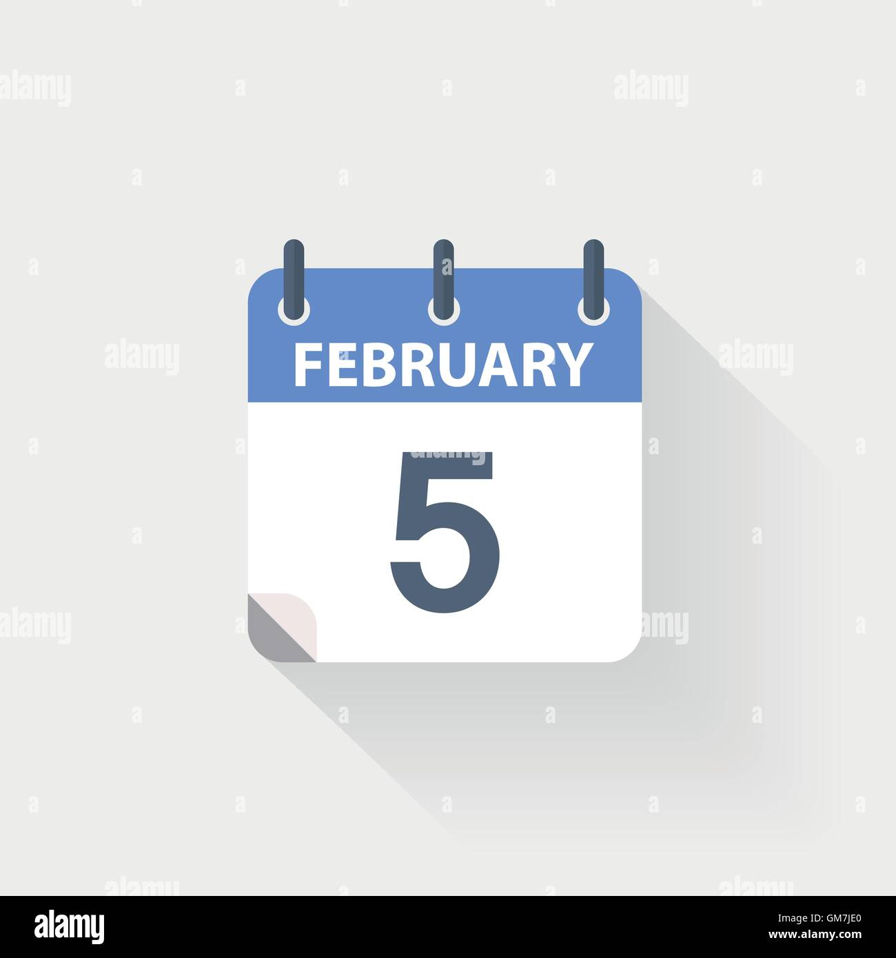 5 february calendar icon on grey background Stock Vector Image & Art ...