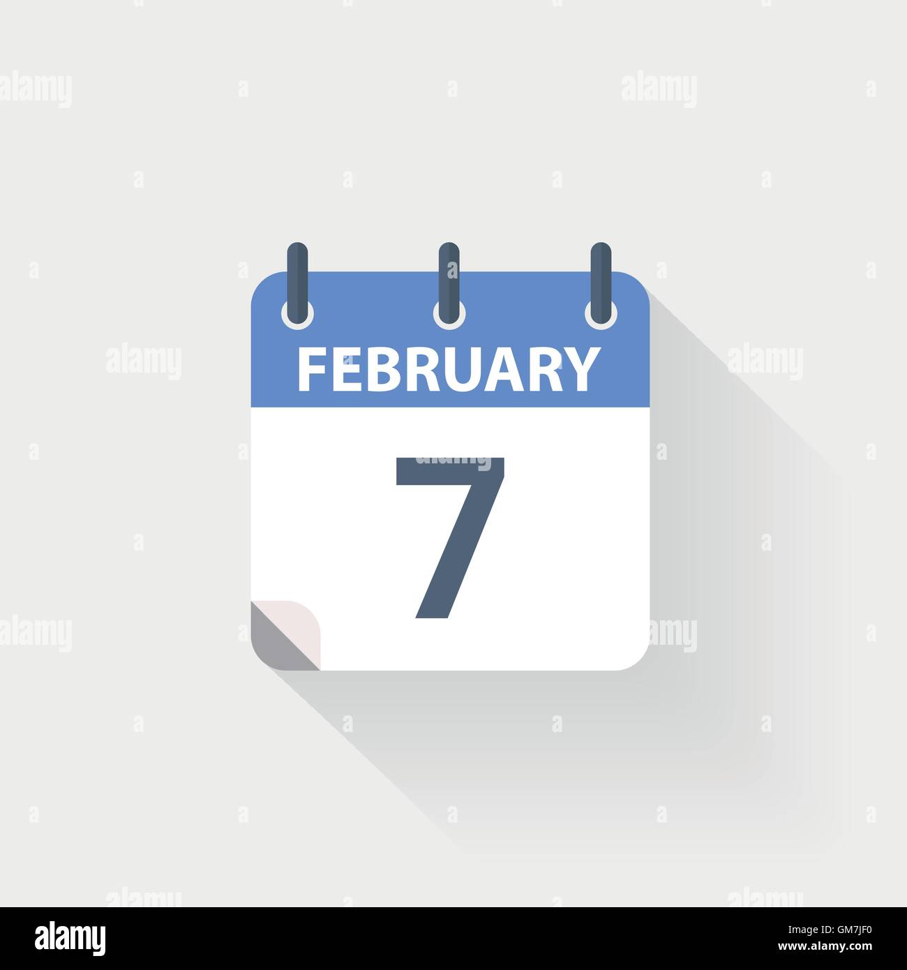 7 february calendar icon on grey background Stock Vector Image & Art ...