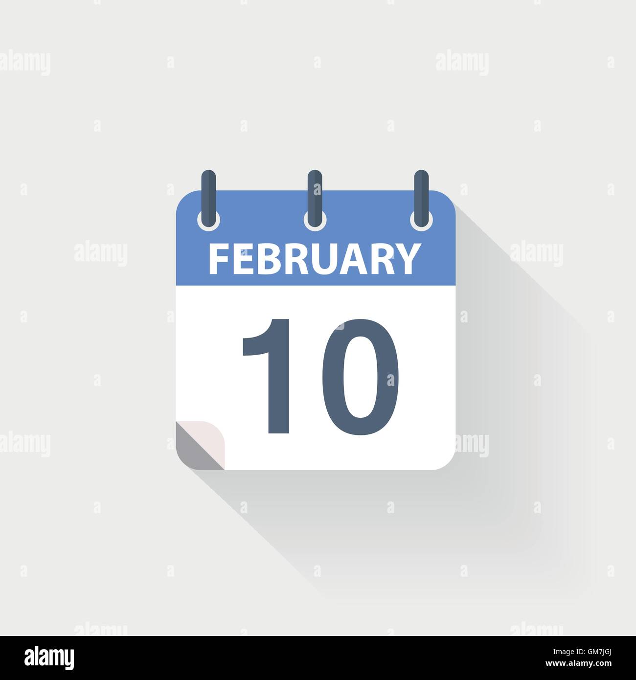 10 february calendar icon on grey background Stock Vector Image & Art ...