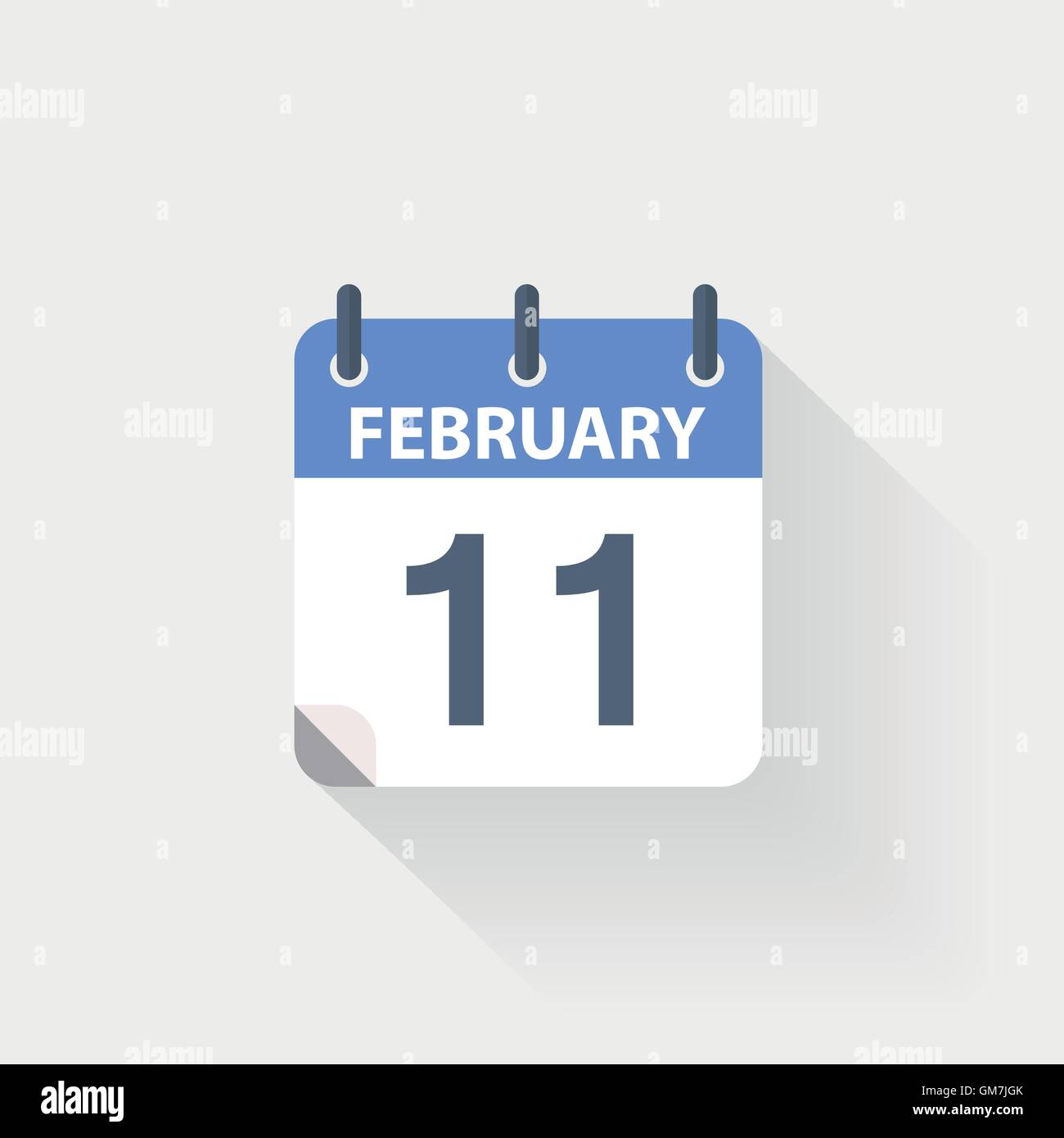 11 february calendar icon on grey background Stock Vector Image & Art ...