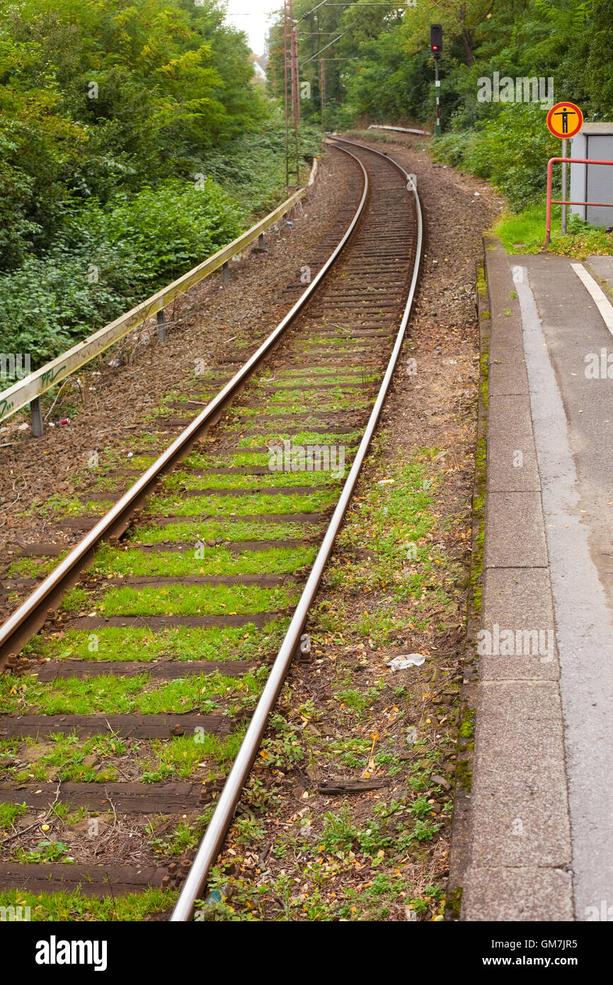 Single track railway stop Stock Photo - Alamy