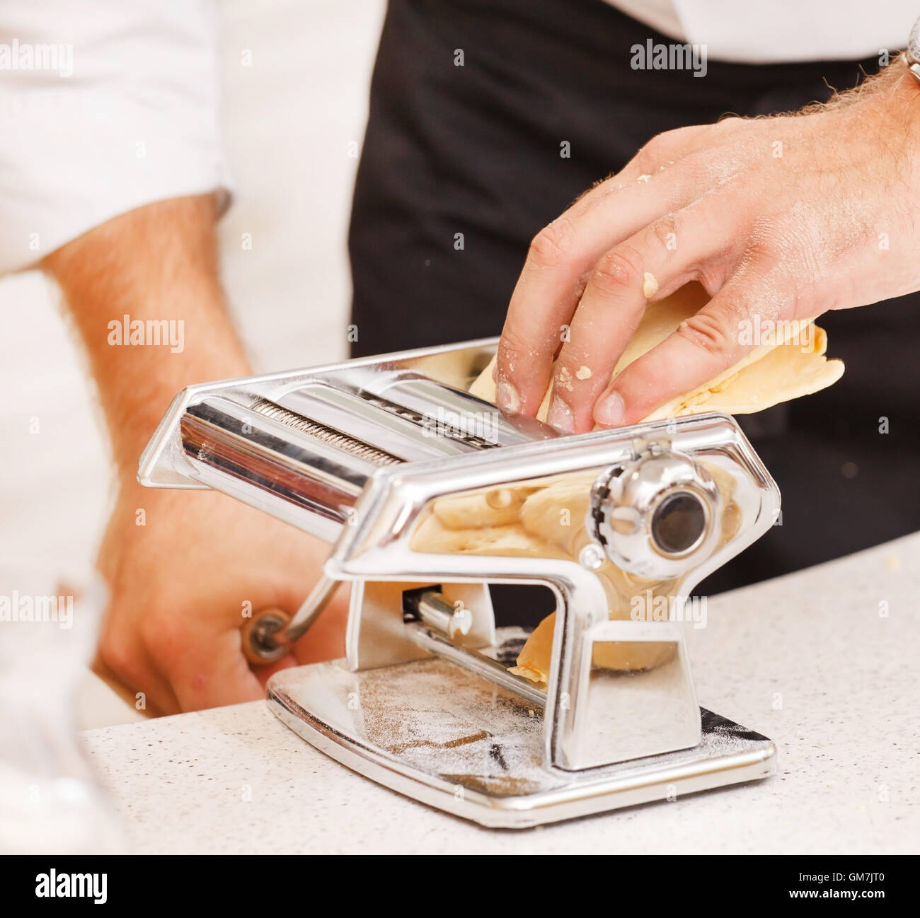chef making pasta Stock Photo - Alamy