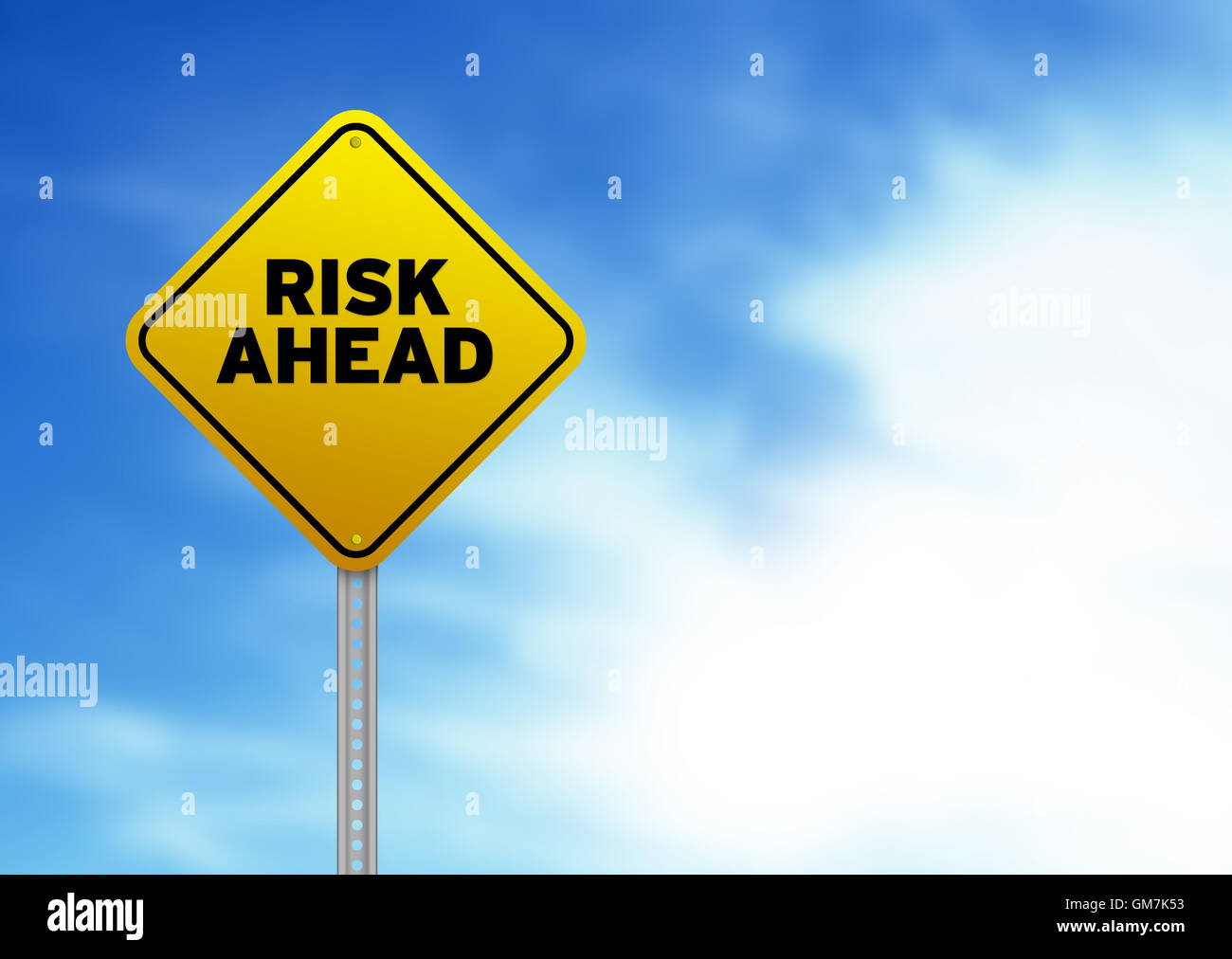 Risk Ahead Road Sign Stock Photo - Alamy