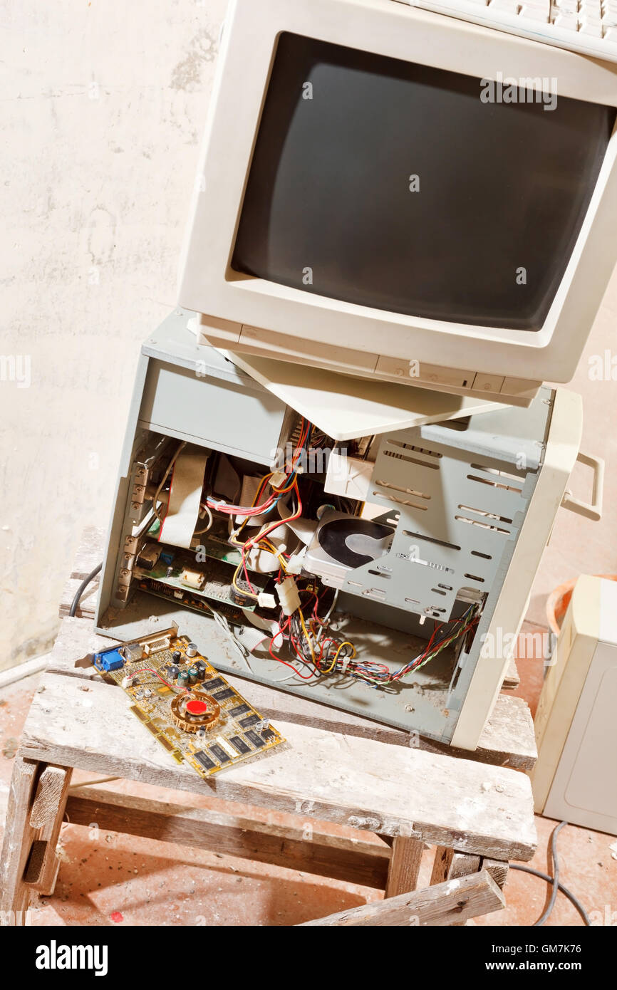 Destroyed computer hi-res stock photography and images - Alamy