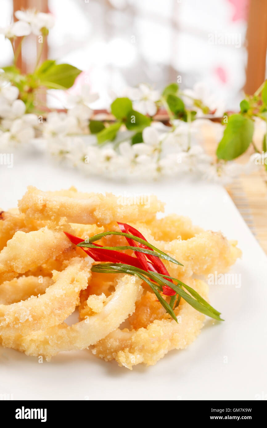 Fried Calamari Rings Stock Photo - Alamy