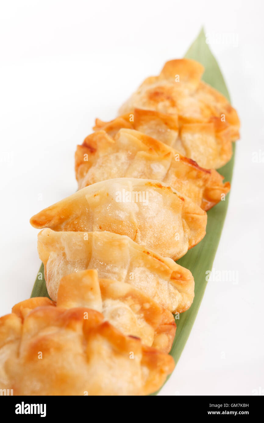 Plate of potstickers Stock Photo - Alamy