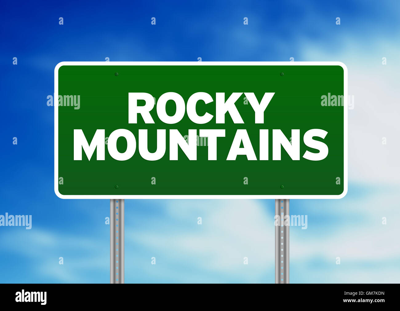 Rocky Mountains Highway Sign Stock Photo - Alamy