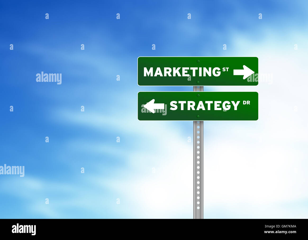 Marketing and Strategy Road Sign Stock Photo - Alamy