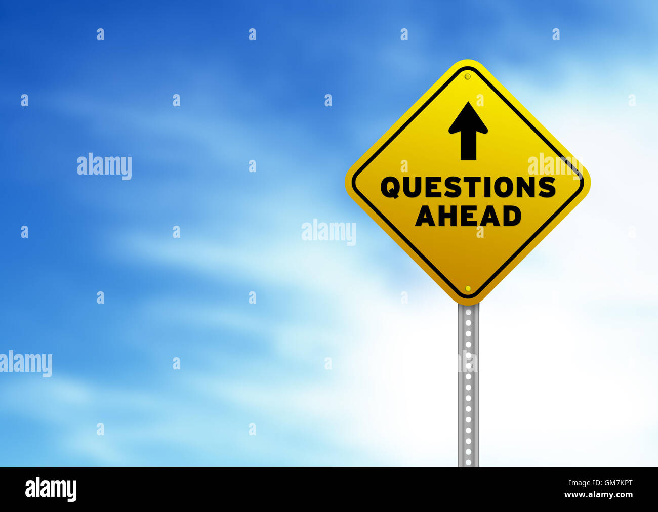 Questions Ahead Road Sign Stock Photo - Alamy