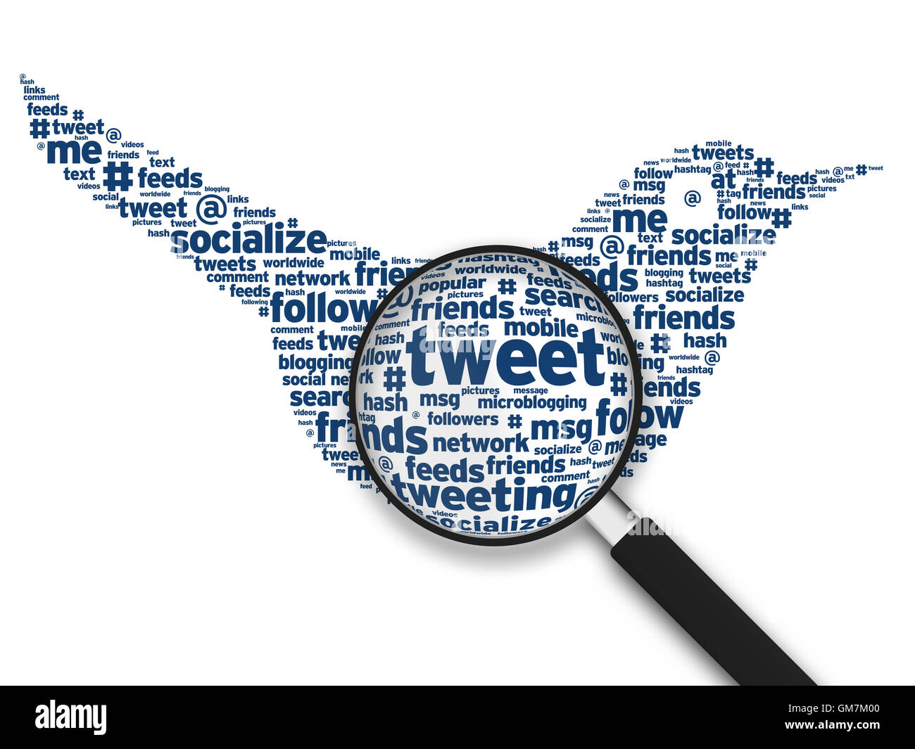 Magnifying Glass - Tweeting Bird Stock Photo - Alamy