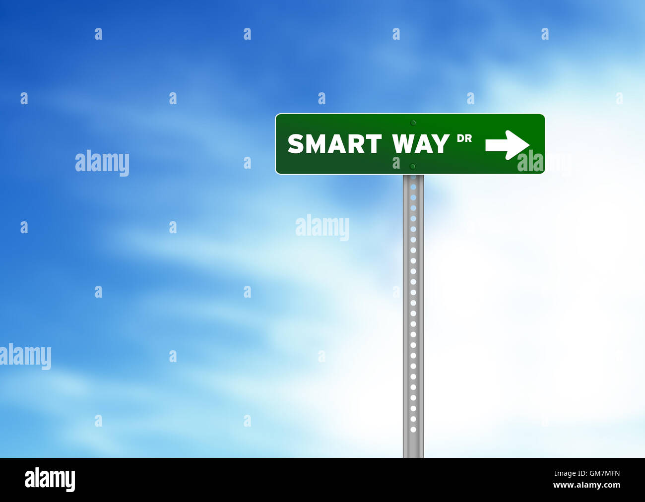 Smart Way Road Sign Stock Photo - Alamy