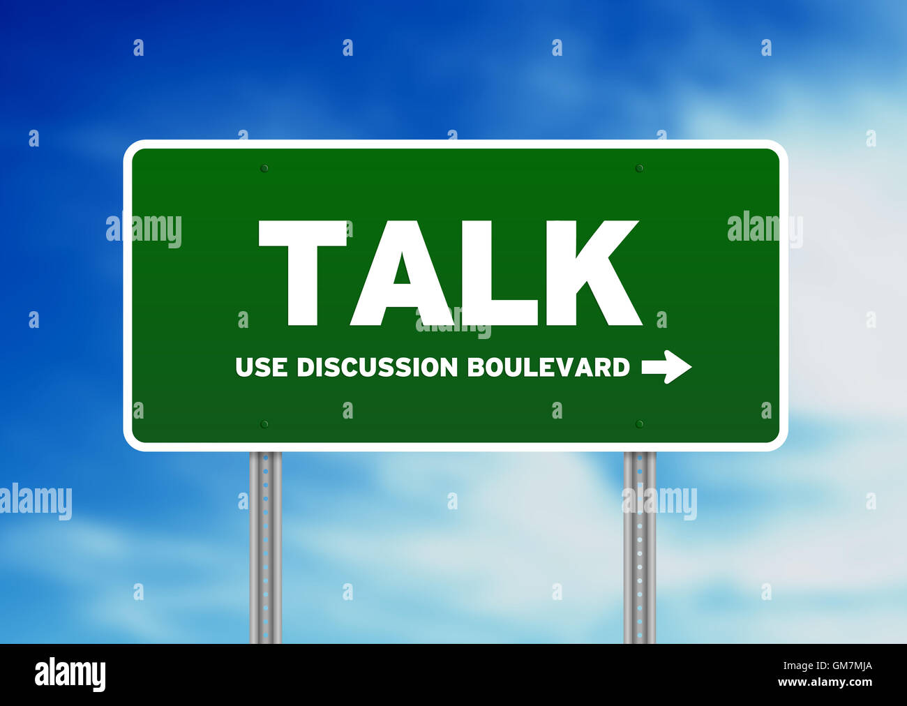 Talk Highway Sign Stock Photo - Alamy