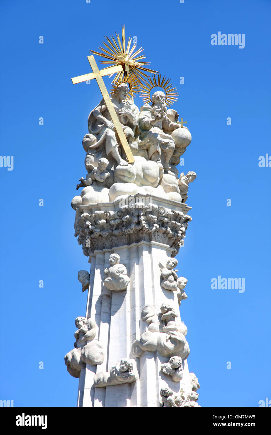Holy trinity column in Budapest, Hungary Stock Photo - Alamy