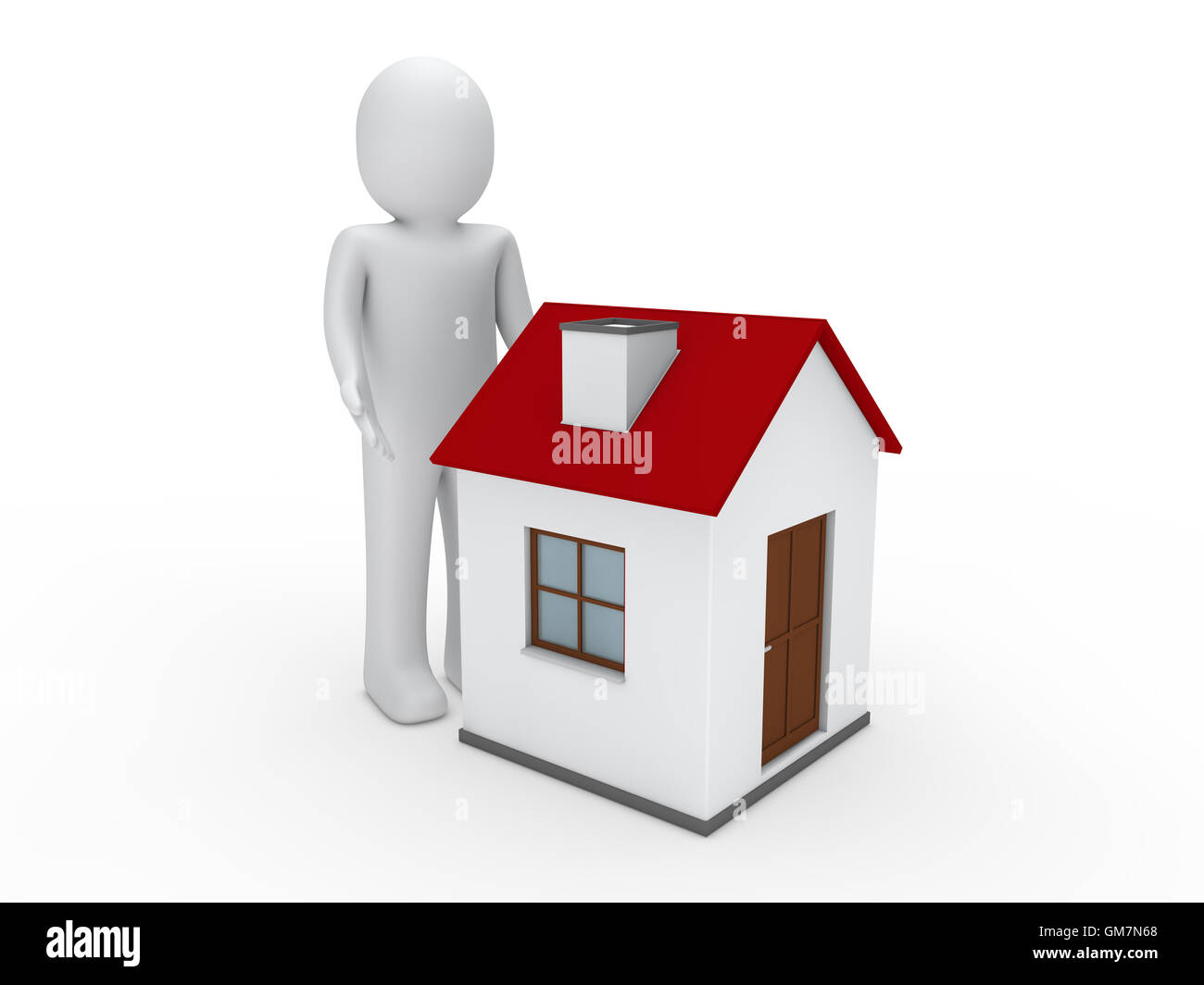 3d man house Stock Photo - Alamy