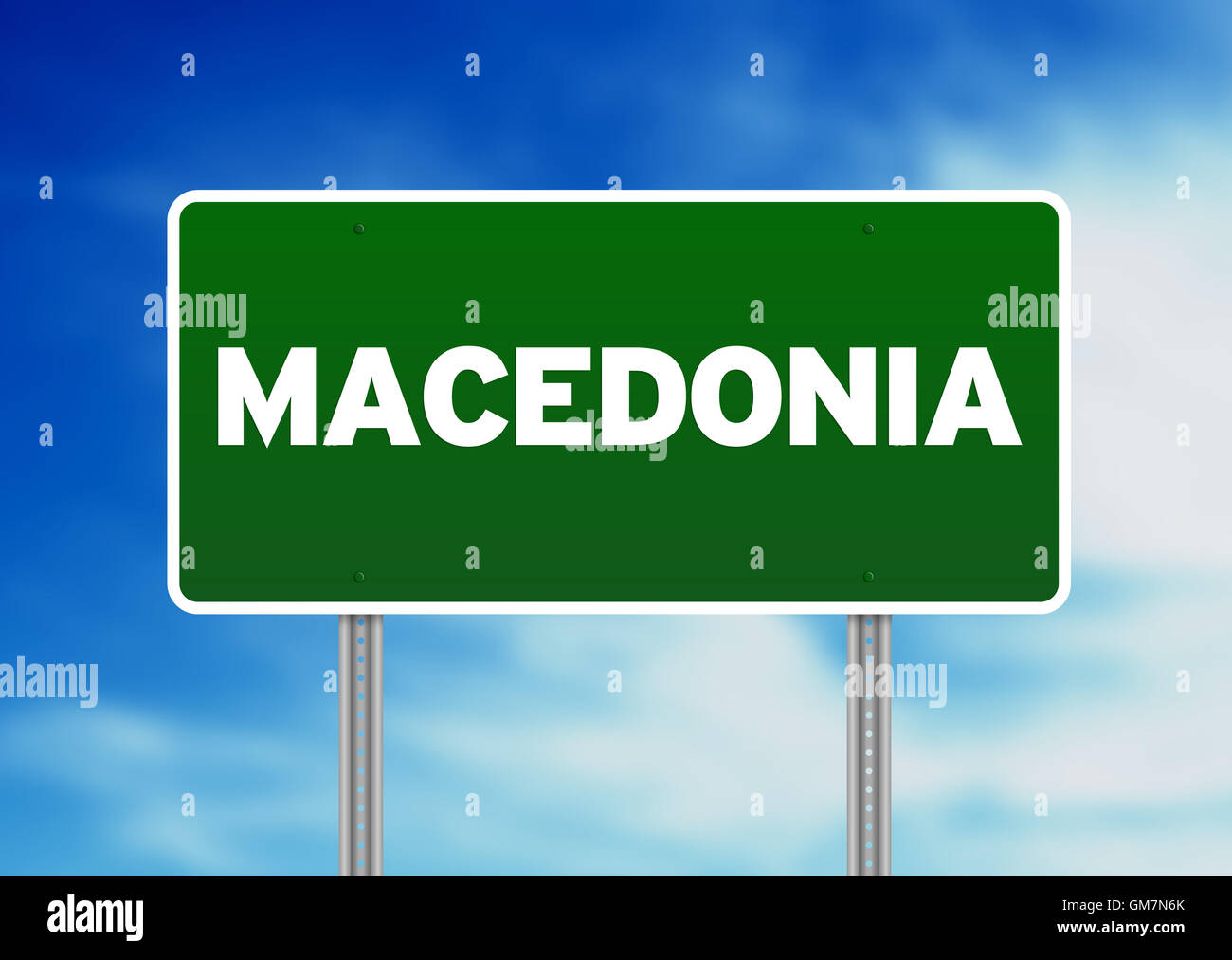 Macedonia Highway Sign Stock Photo - Alamy